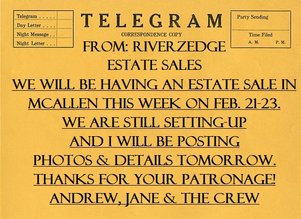 vintage Telegram form on white with soft shadow. - Estate Sales by ...